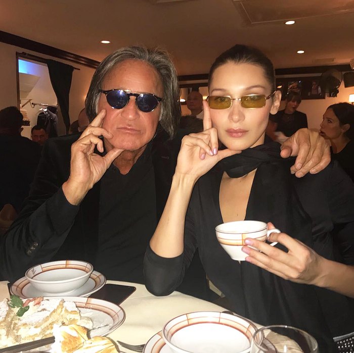 Mohamed Hadid and Bella Hadid Twin in Tiny Sunglasses | Us Weekly
