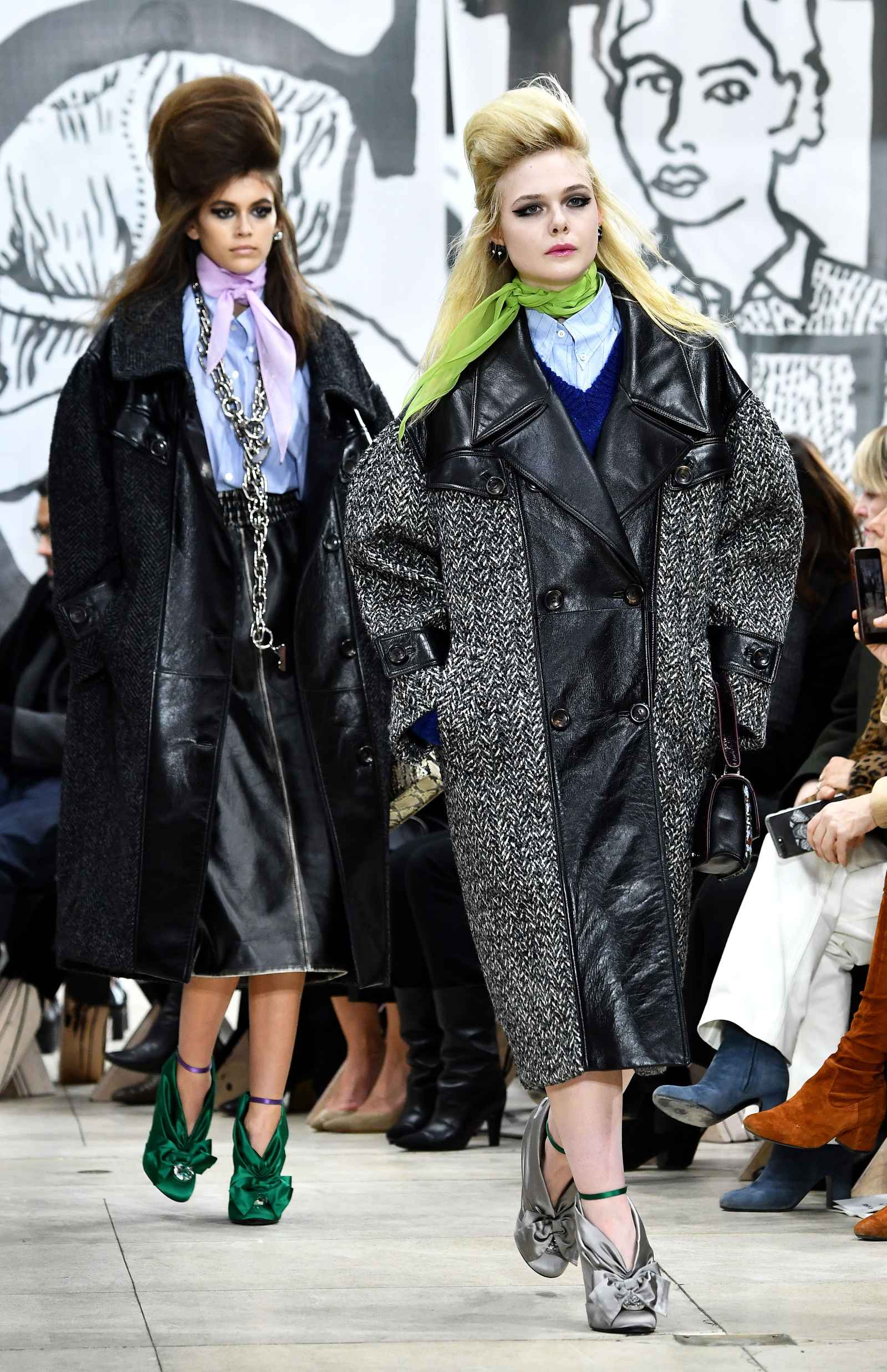Elle Fanning in Bow Top After Walking for Miu Miu F-W 2018: Pics | Us ...