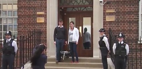 Surprised Couple Poses Outside Lindo Wing After Duchess Kate Gives ...