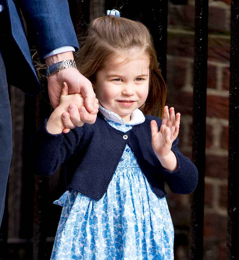 Princess Charlotte Waves at Well-Wishers Outside Lindo Wing | Us Weekly