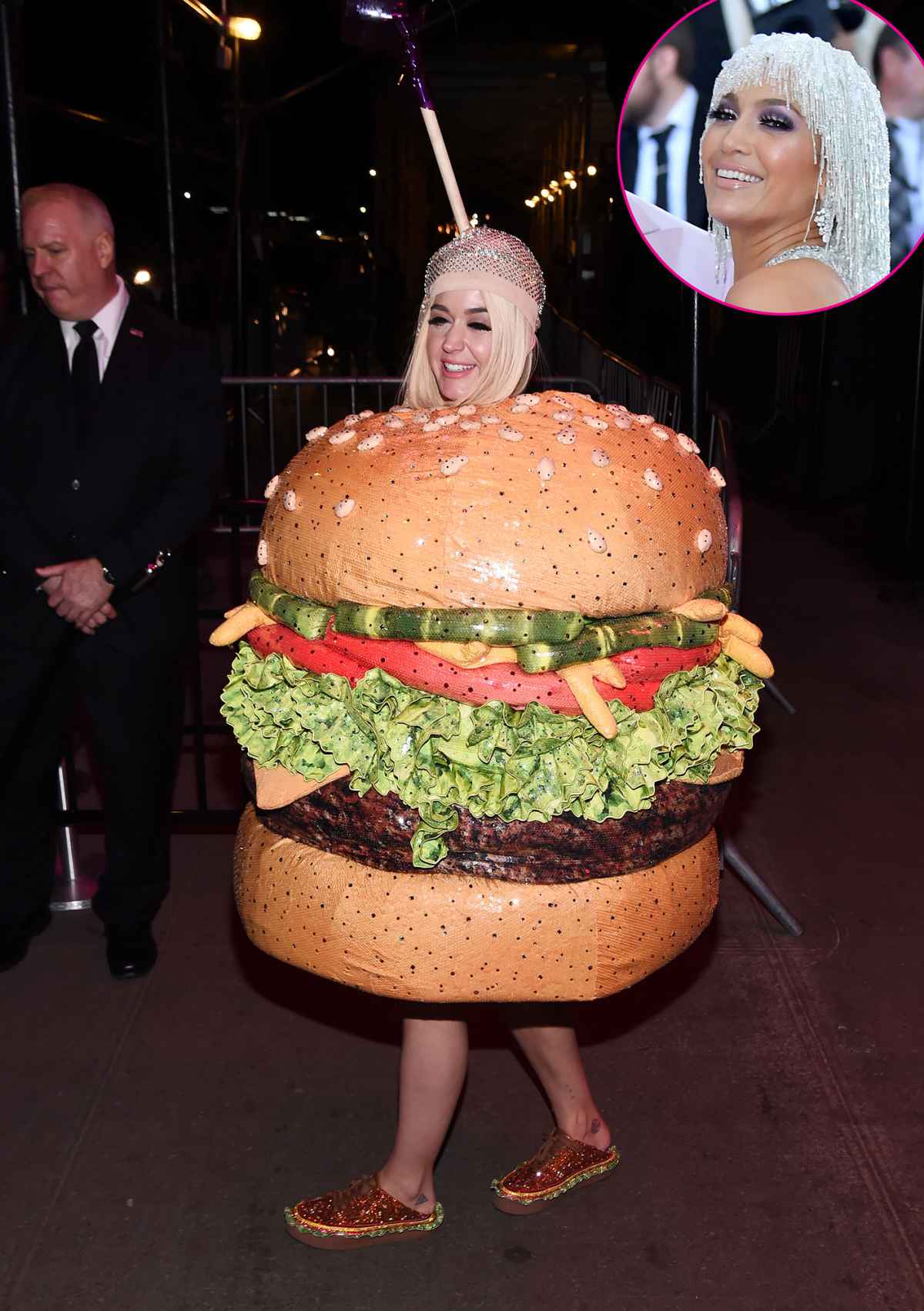 Met Gala 2019: Jennifer Lopez Is Unfazed by Katy Perry’s Burger Costume ...