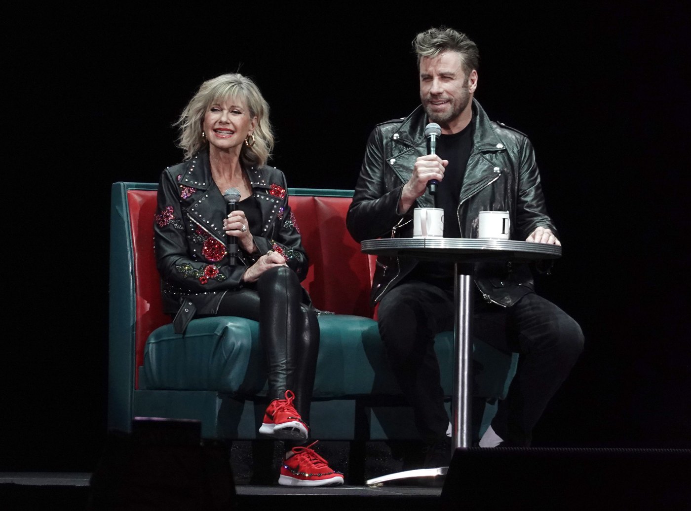John Travolta, Olivia Newton-John Dress Up as ‘Grease’ Characters | Us ...