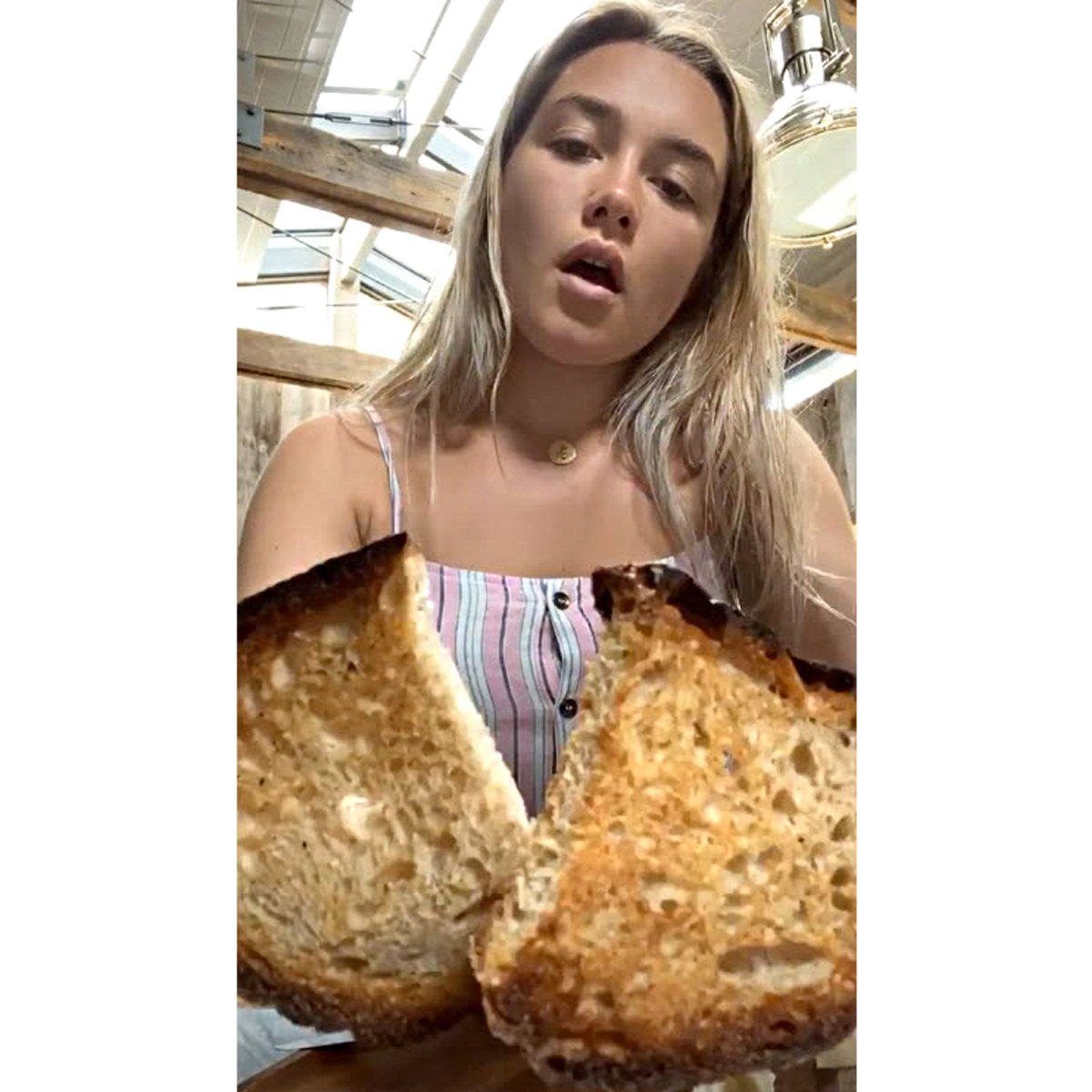 Florence Pugh Shares Video of Herself Making Toast | Us Weekly