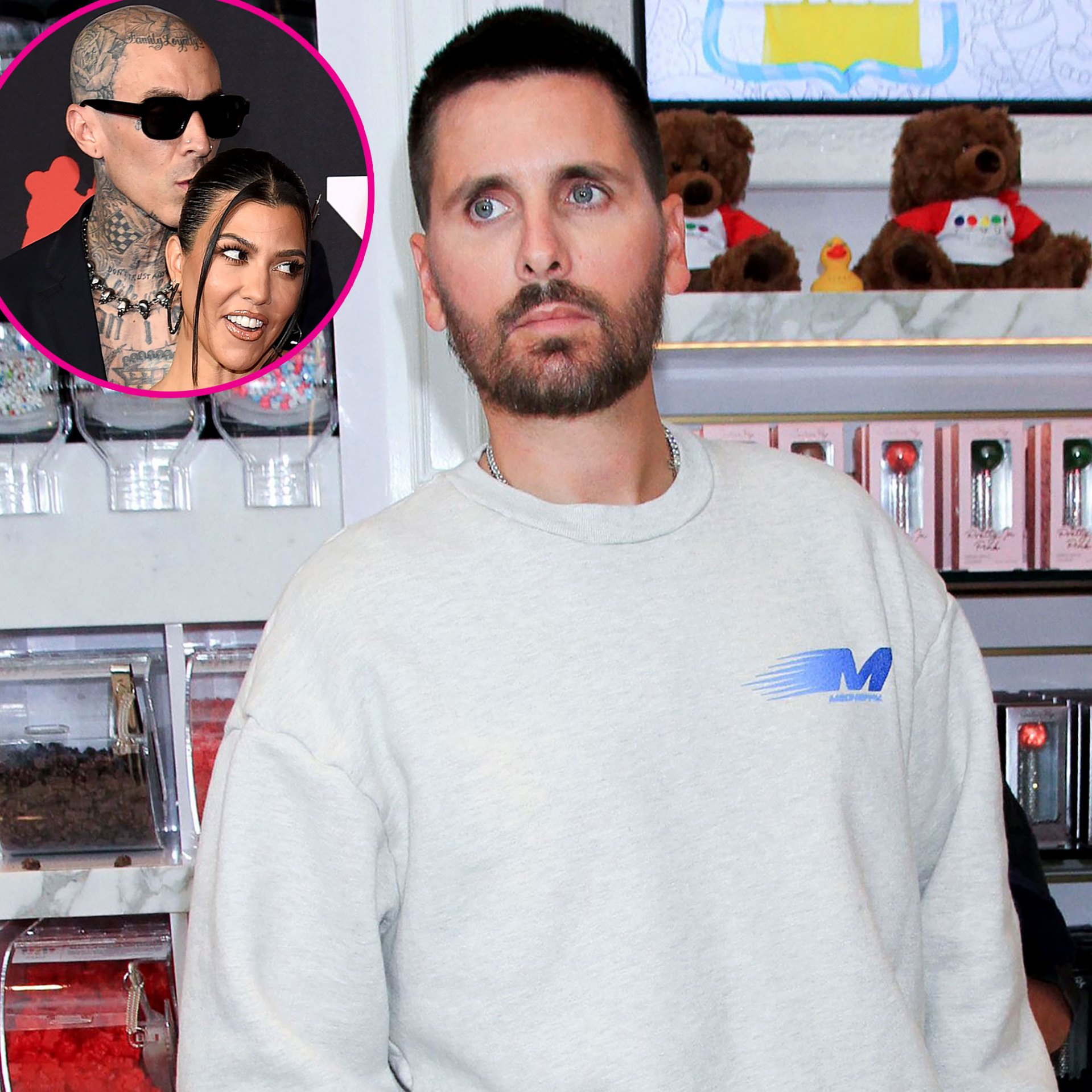 Scott Disick Interacts With Kourtney Kardashian After Travis Engagement ...