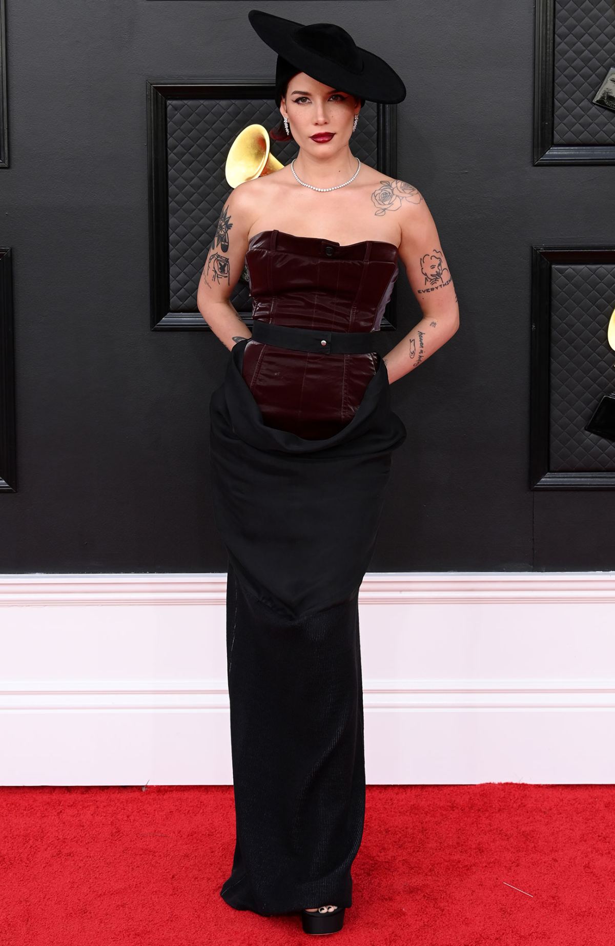 Grammys 2022: Halsey Hits the Red Carpet Days After Having Surgery | Us ...