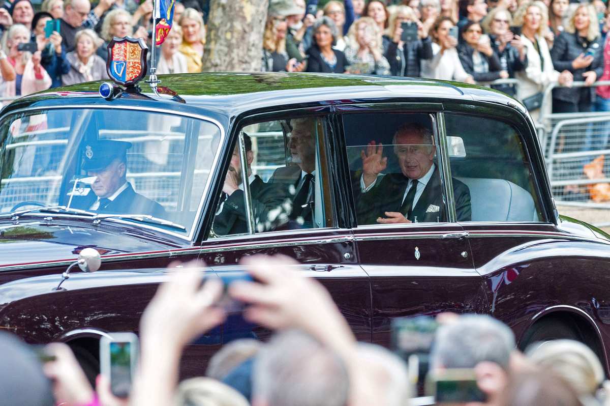 King Charles III Spotted Before Queen Elizabeth II's Procession | Us Weekly