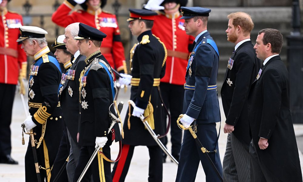 Queen’s Funeral Procession: William, Harry, More Walk Behind Coffin ...
