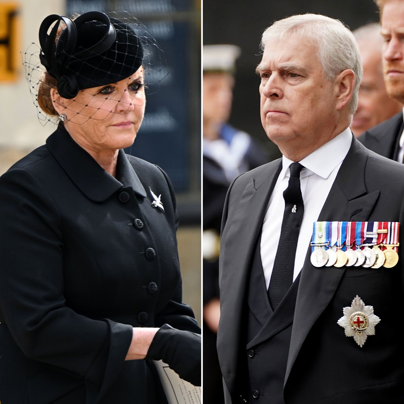 Prince Andrew, Sarah Ferguson Attend Queen Elizabeth's Funeral