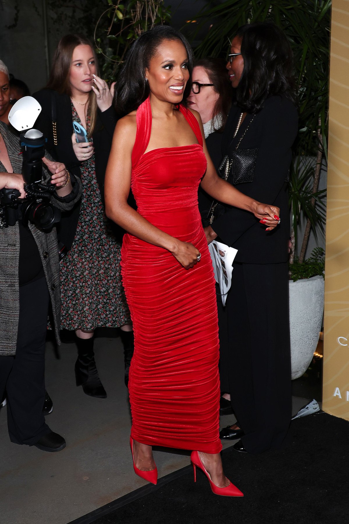 Kerry Washington Is Radiant in Red Gown Whitney Houston Once Wore | Us ...