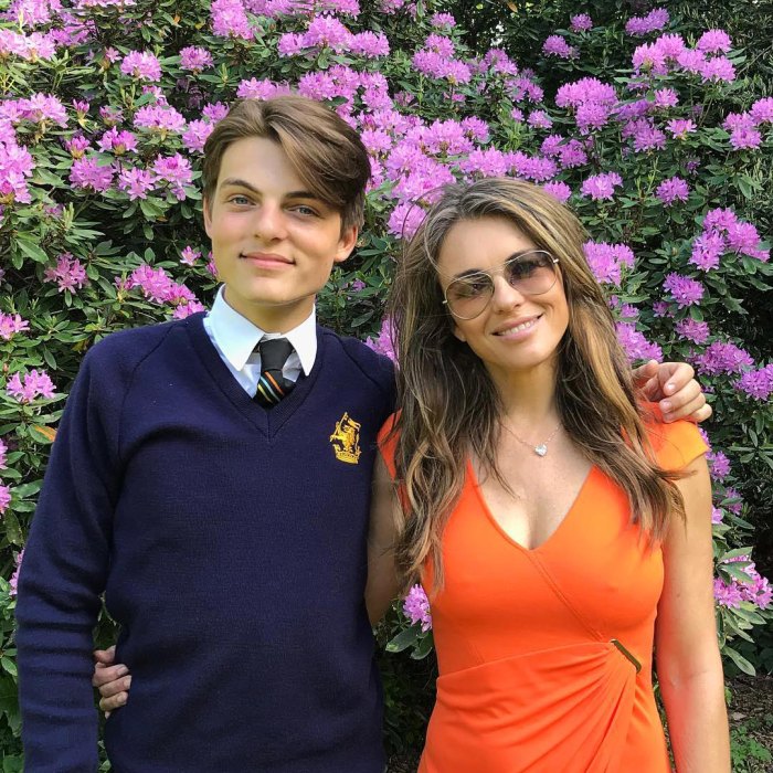 Elizabeth Hurleys Sweetest Moments With Son Damian Us Weekly