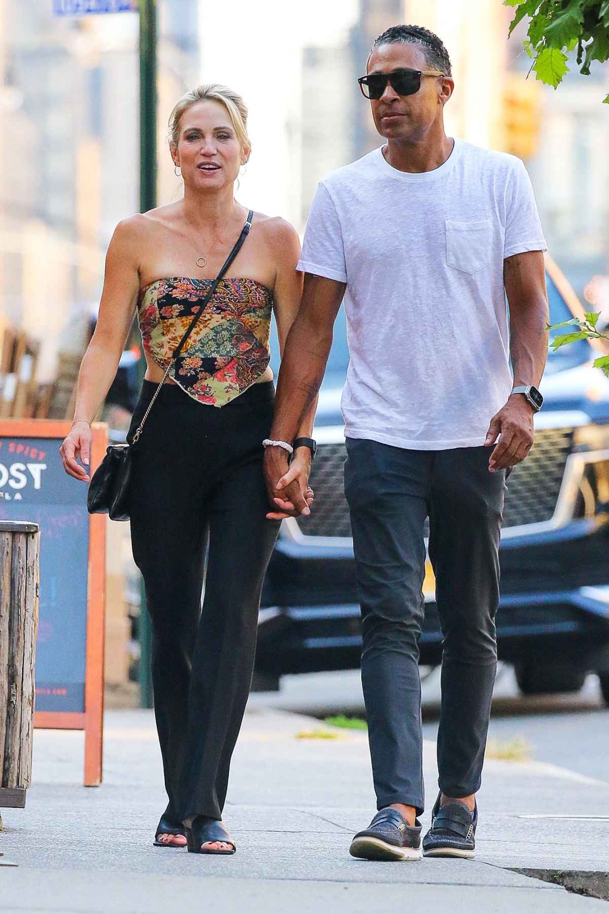 Amy Robach and T.J. Holmes Hold Hands During Bar-Hopping Date Night ...
