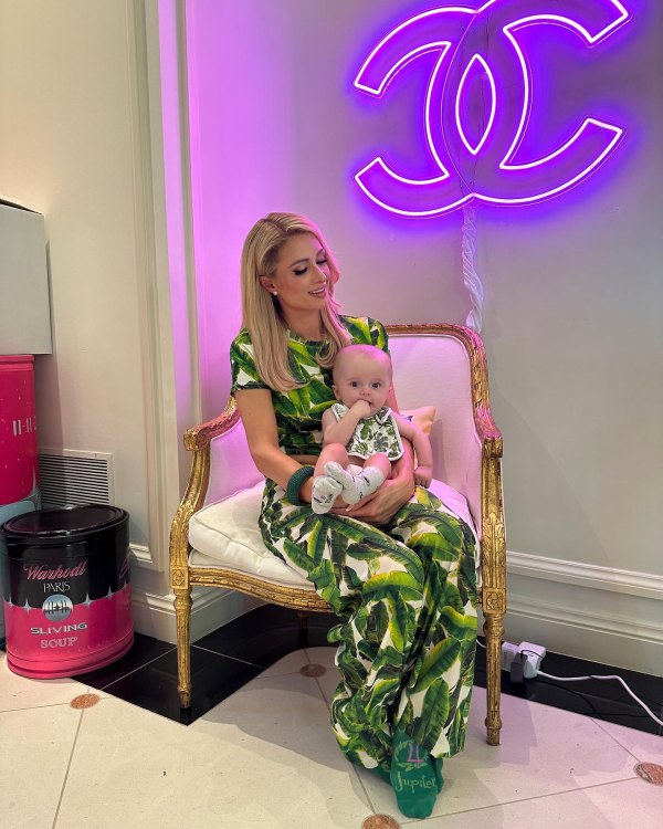 Paris Hilton and ‘Angel Baby’ Son Phoenix Match in Tropical Print ...