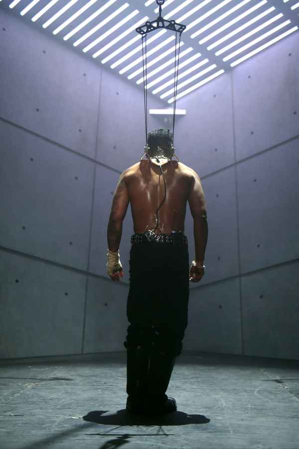 Miguel Suspended in the Air By Hooks on Back Piercing During Show | Us ...