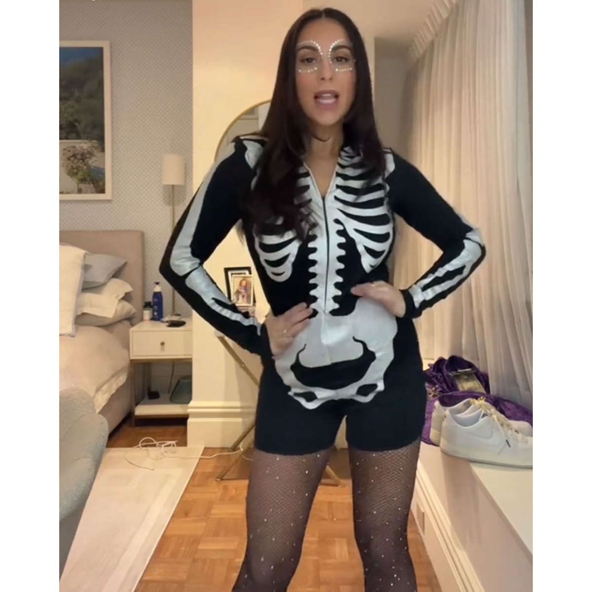 Claudia Oshry Dresses Up as an ‘Ozempic Skeleton’ for Halloween | Us Weekly