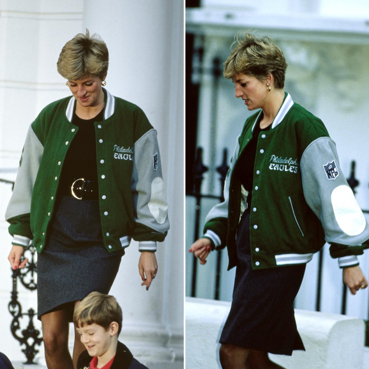 Kylie Kelce Poses in Replica of Princess Diana’s Eagles Jacket | Us Weekly