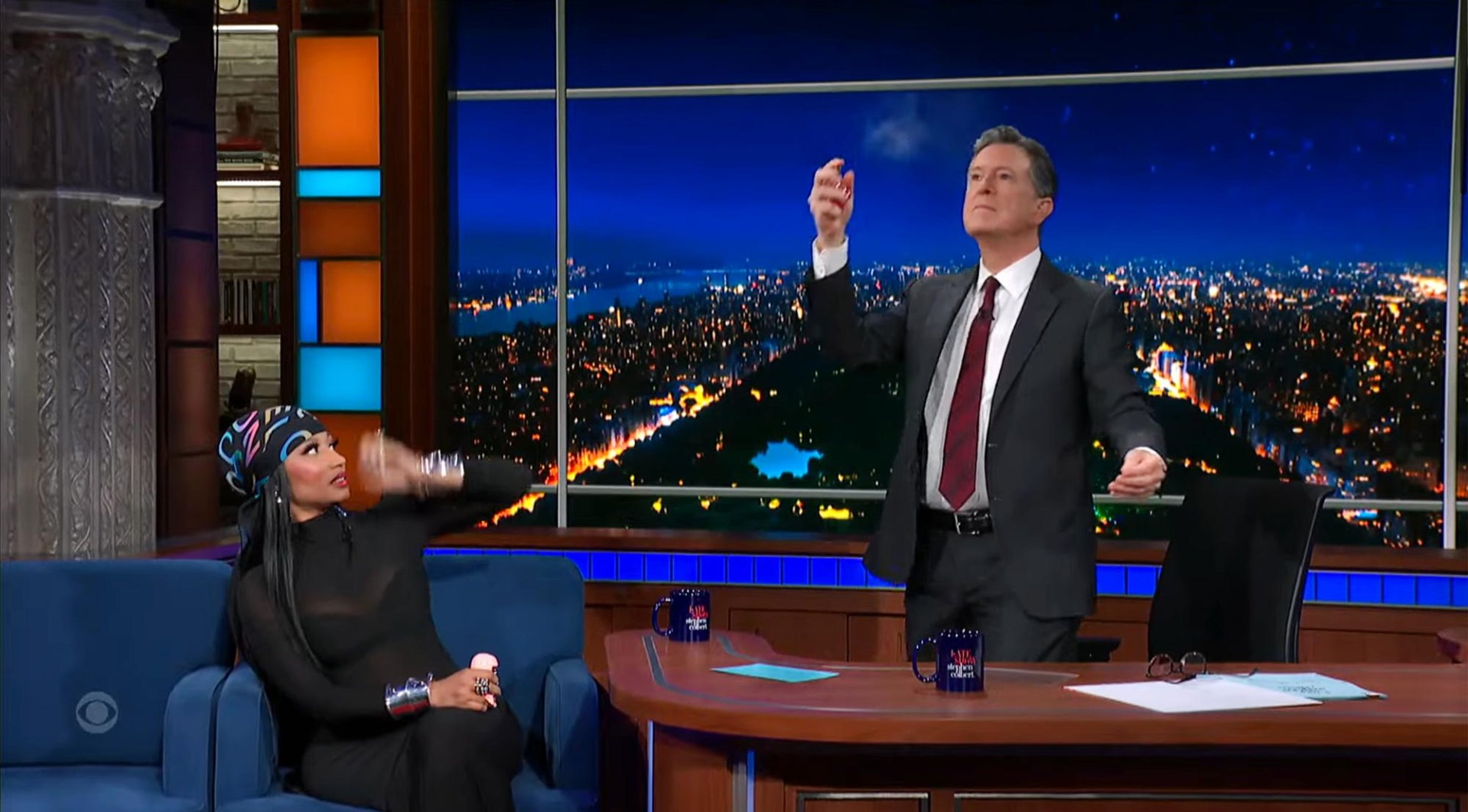 Nicki Minaj Teaches Stephen Colbert How to Properly 'Waft' Perfume | Us ...