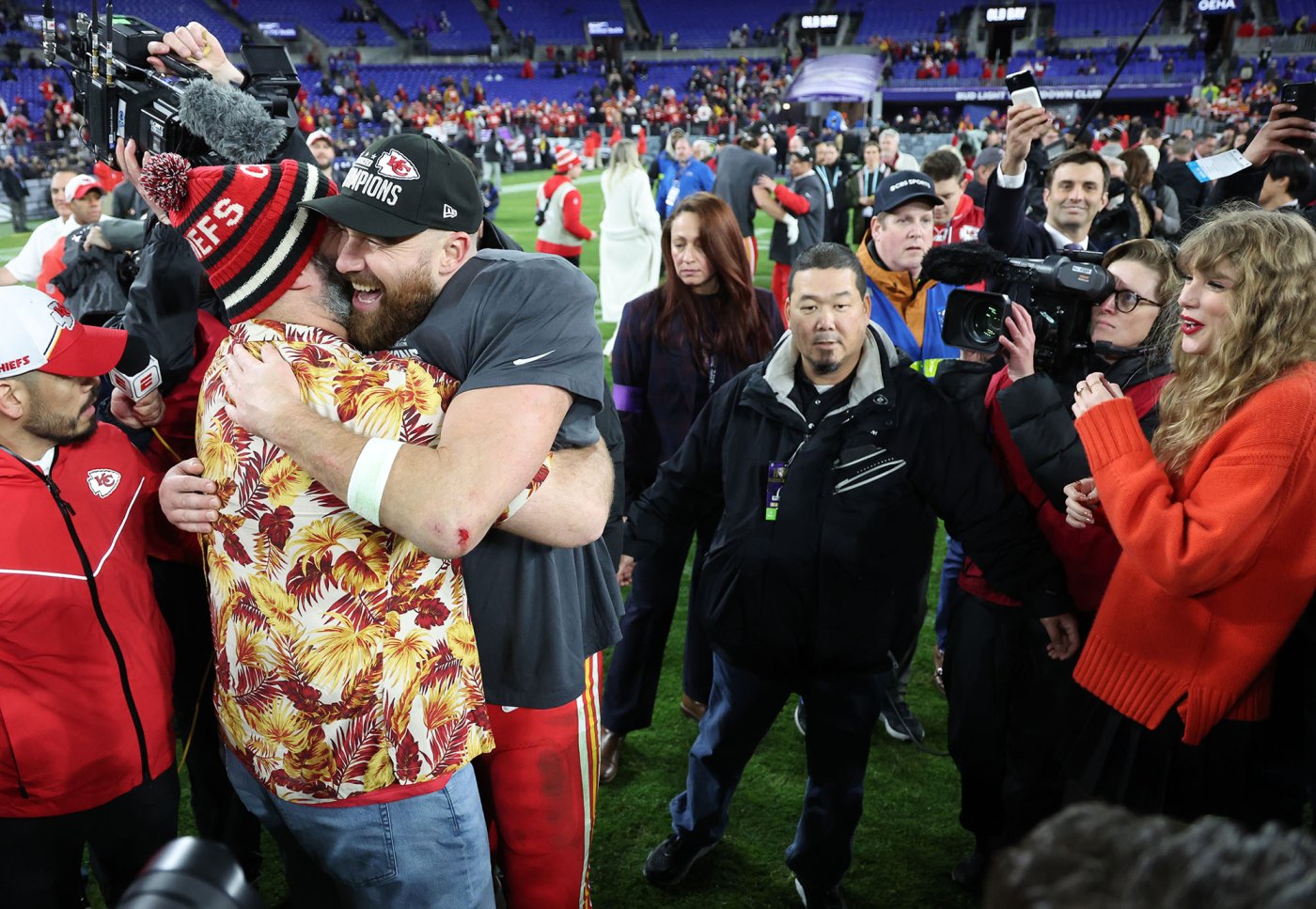 Travis Kelce Asks if Jason Kelce Kept His Shirt On at AFC Championship ...