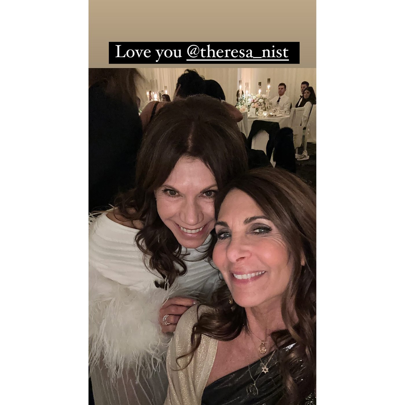 Leslie Fhima Snaps Selfie With Theresa Nist at 'The Golden Wedding ...