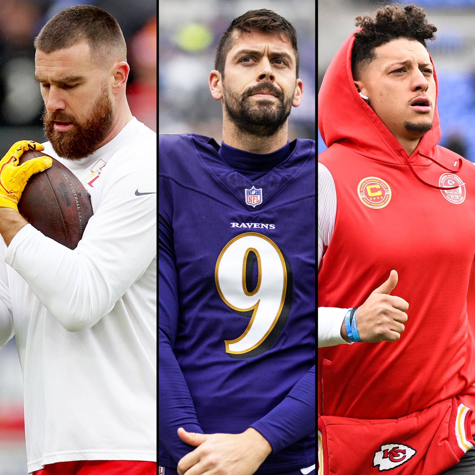 Travis Kelce Tosses Justin Tucker's Helmet Out of Patrick Mahomes' Way ...