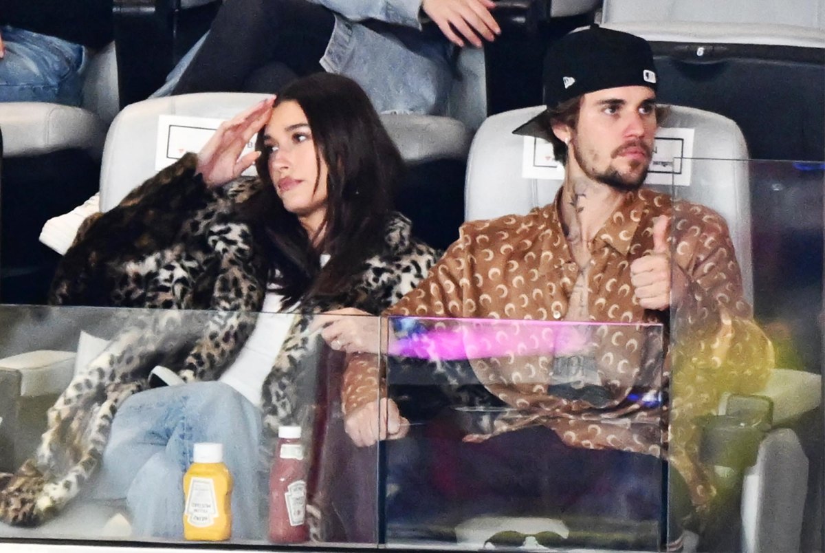 Hailey Bieber Debuts Dark Brown Hair and Extensions at 2024 Super Bowl ...
