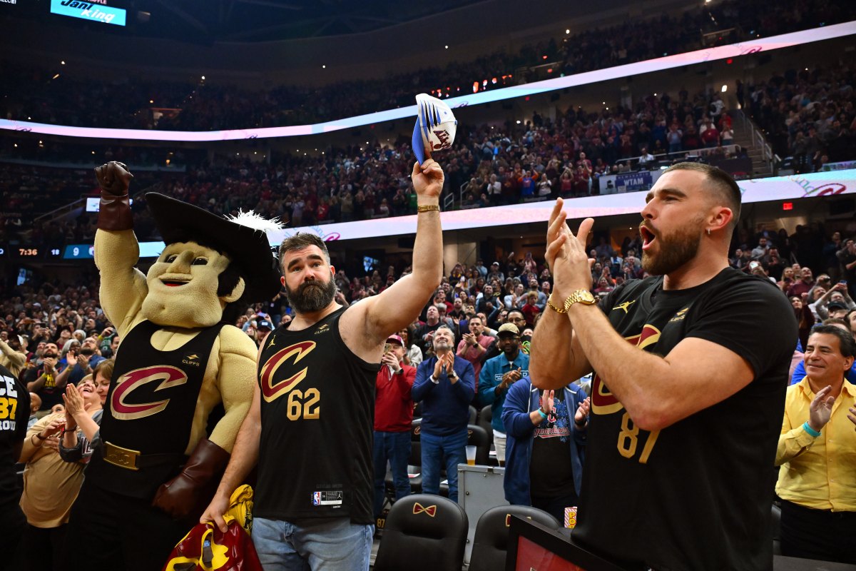 Jason Kelce and Travis Kelce Honored at Cleveland Cavaliers Game | Us ...