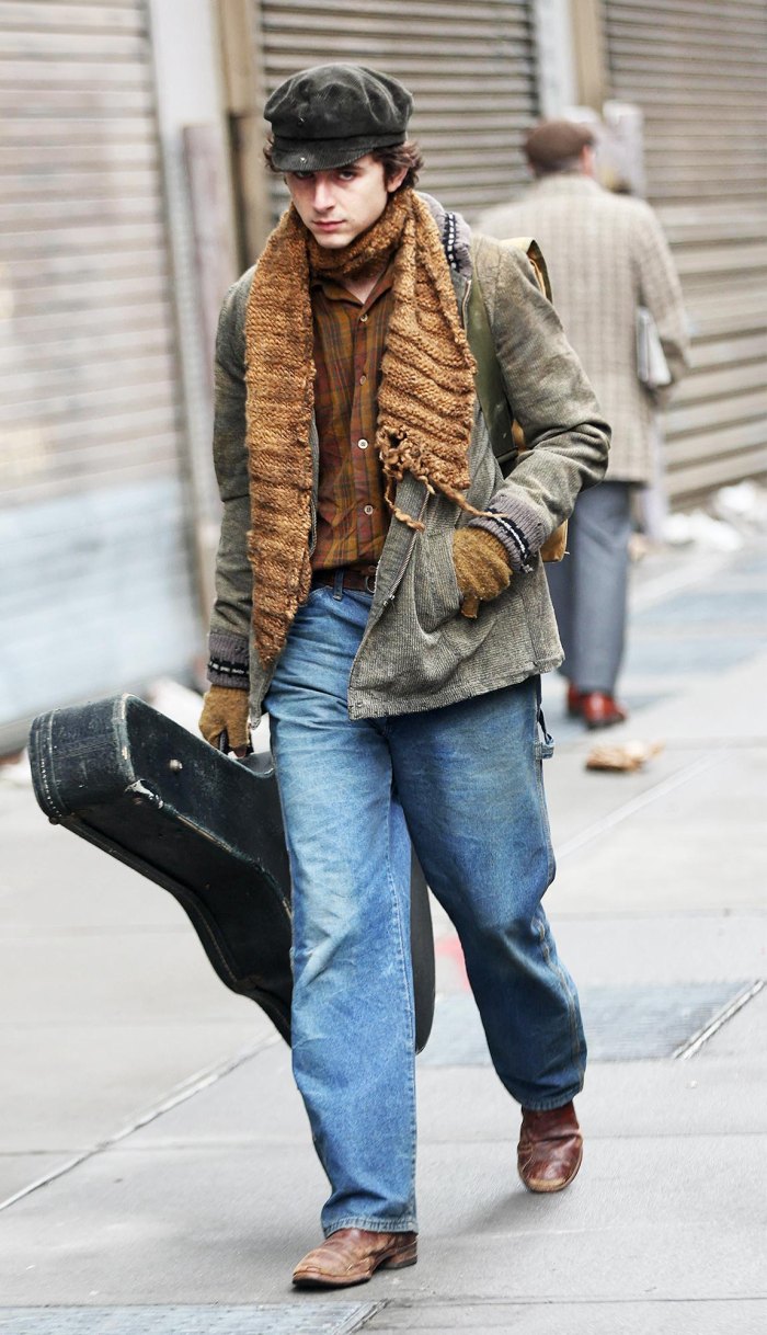 Timothee Chalamet Plays Bob Dylan in 1st Biopic Set Photos | Us Weekly