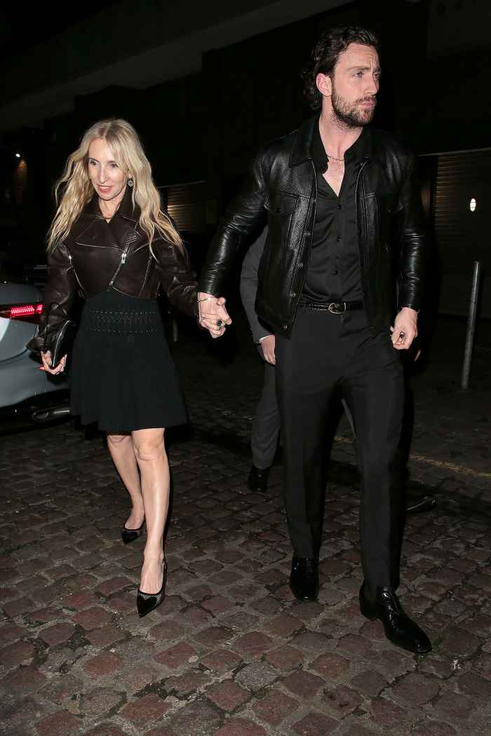 Aaron Taylor-Johnson Holds Hands With Wife Sam After Movie Premiere ...