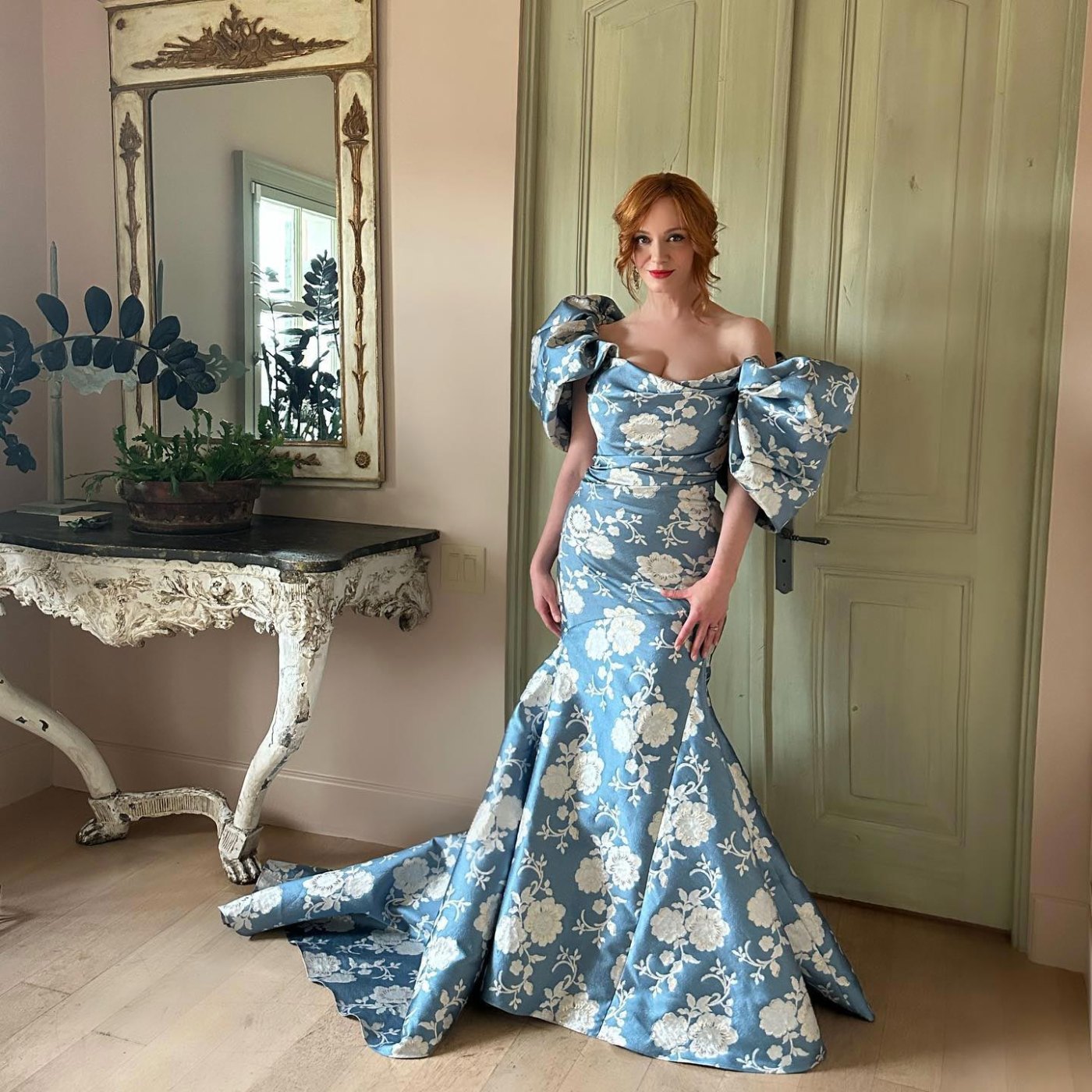 Christina Hendricks Wears Christian Siriano Dress for Wedding Weekend ...