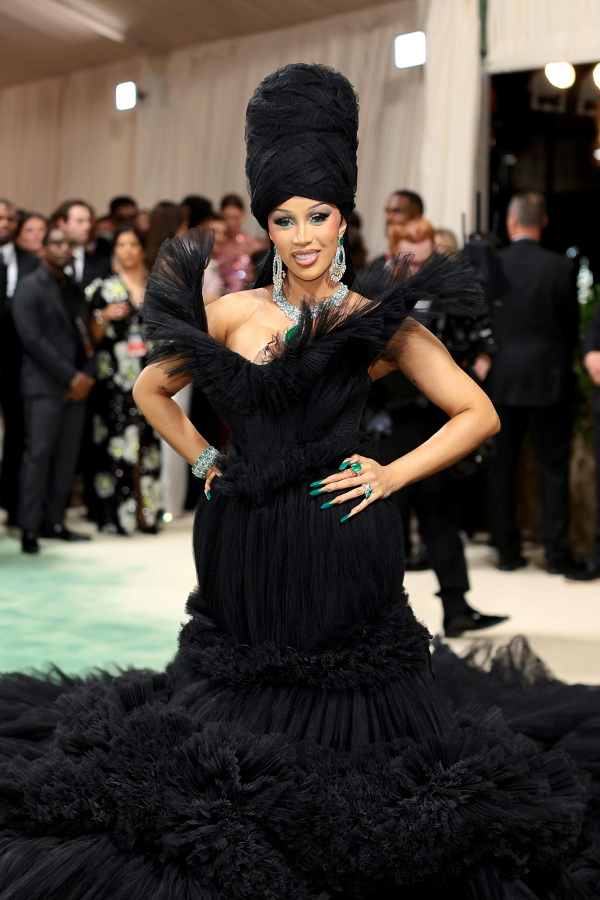 Cardi B Covers the Entire Red Carpet With Black Train at Met Gala | Us ...