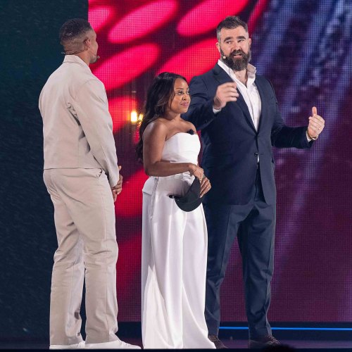 Quinta Brunson Details Being Lifted by Jason Kelce at Disney Upfront ...