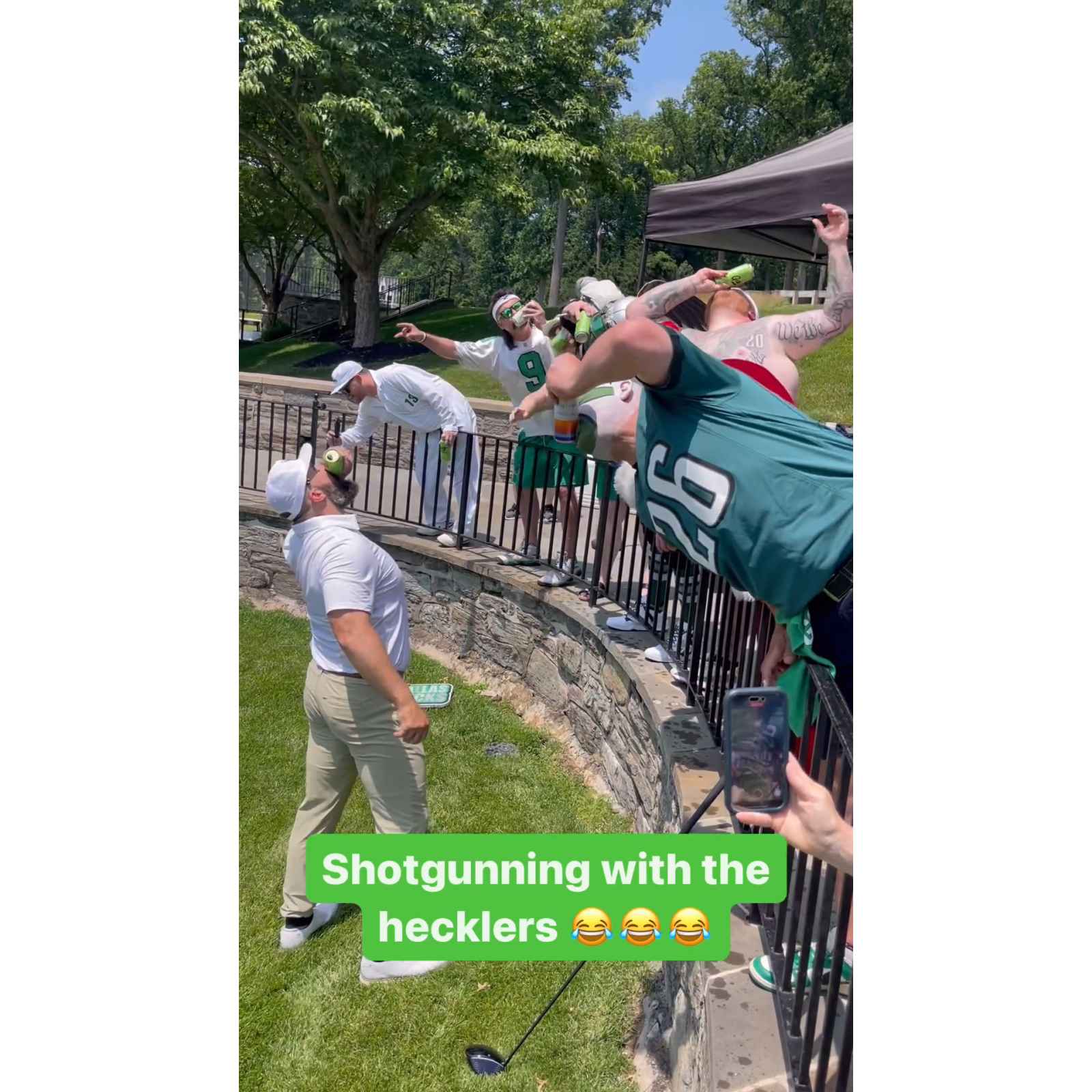 Jason Kelce Chugs Beers With Fans for Charity Event at Golf Club | Us ...