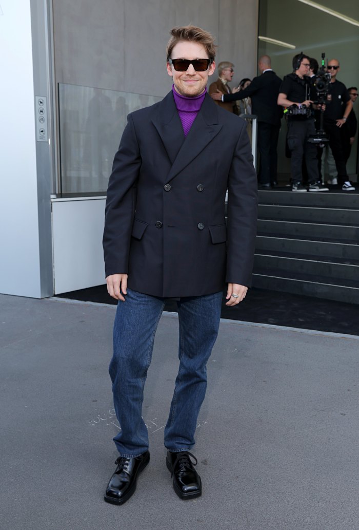 Joe Alwyn Is Cool in Purple at Prada Menswear Fashion Show | Us Weekly