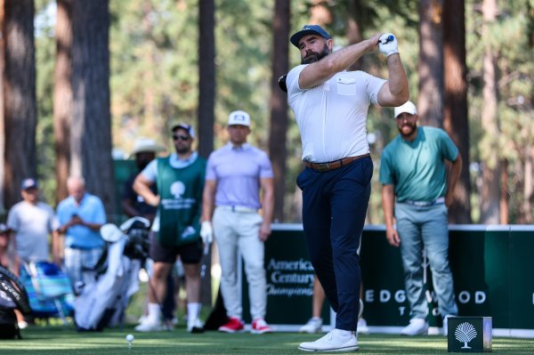 Jason Kelce Wins Long Drive Golf Contest That Travis Won Last Year | Us ...