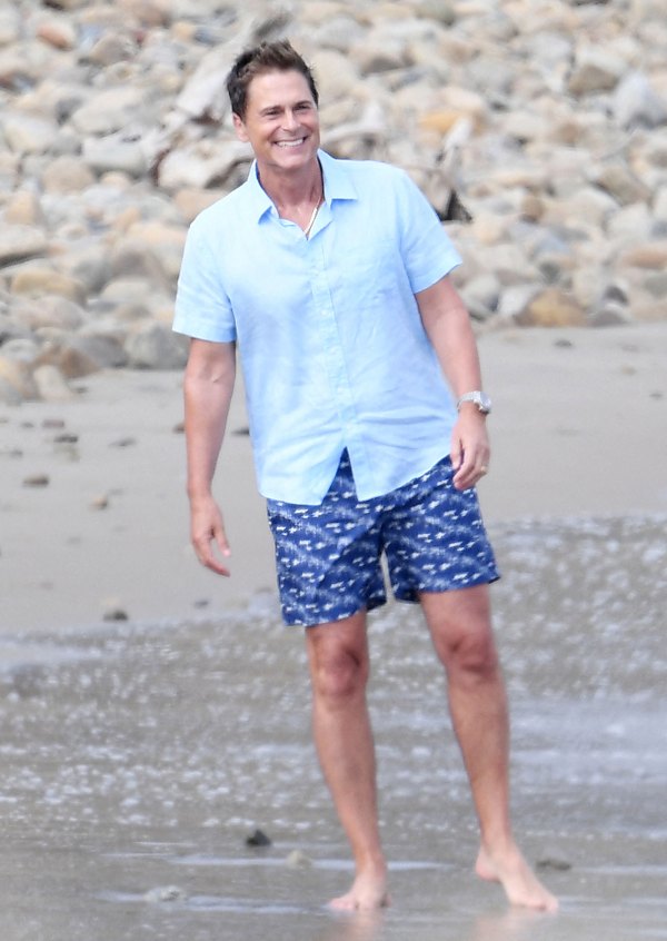 Rob Lowe Shows Off Shirtless Physique at July 4th Beach Party | Us Weekly