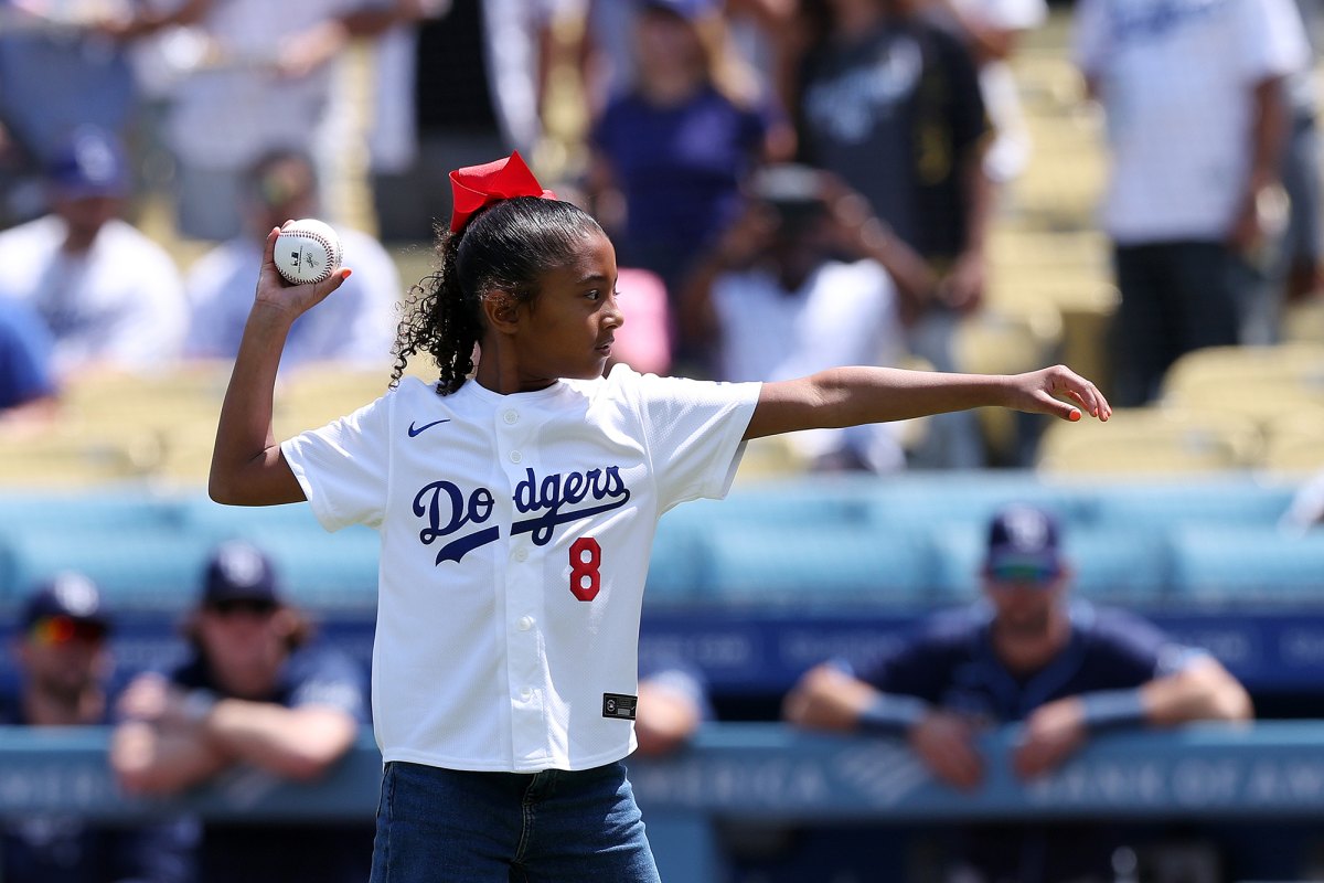 Kobe Bryant's Daughter Bianka Throws 1st Pitch at Dodgers Game | Us Weekly