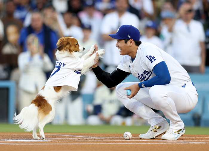 Shohei Ohtani’s Dog Threw Out the 1st Pitch at Dodgers Game | Us Weekly