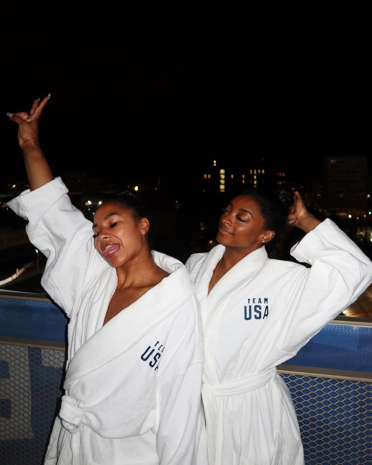 Simone Biles and Jordan Chiles Show Off Their Skims Olympic Bathrobes ...