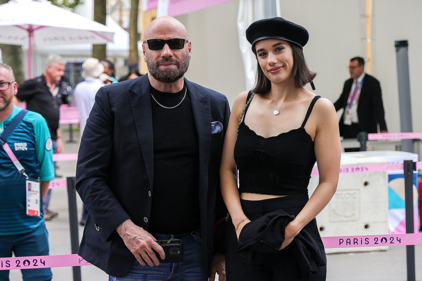 John Travolta, Daughter Ella Attend Olympic Gymnastic Vault Finals | Us ...