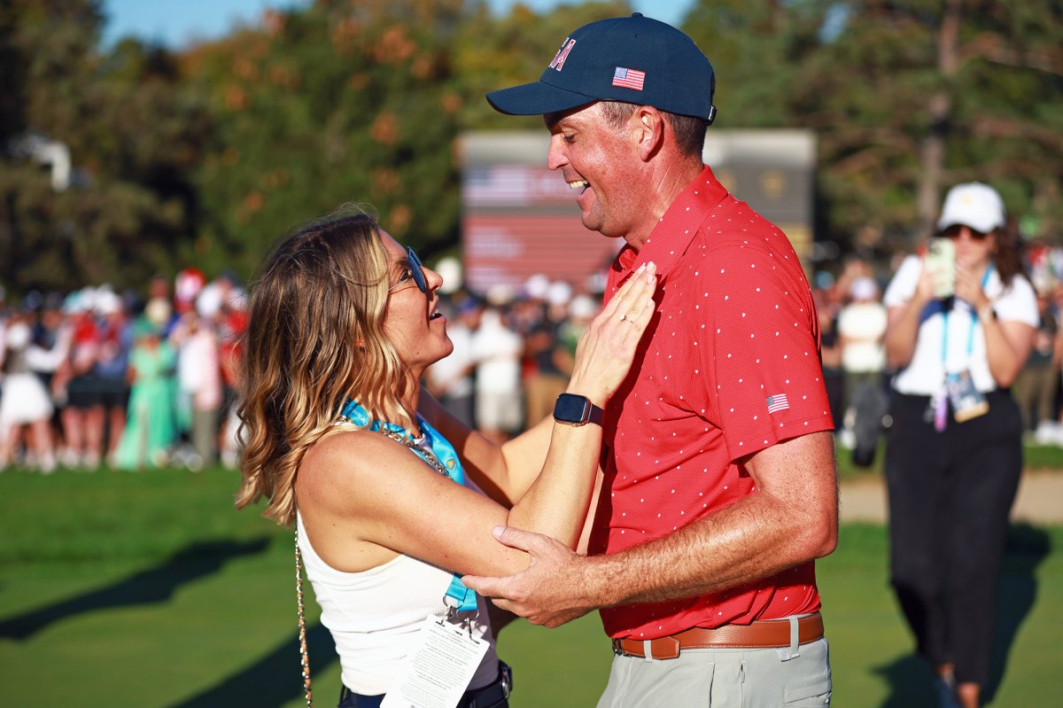 Golfer Keegan Bradley Celebrates With Wife Jillian After Team USA Win ...