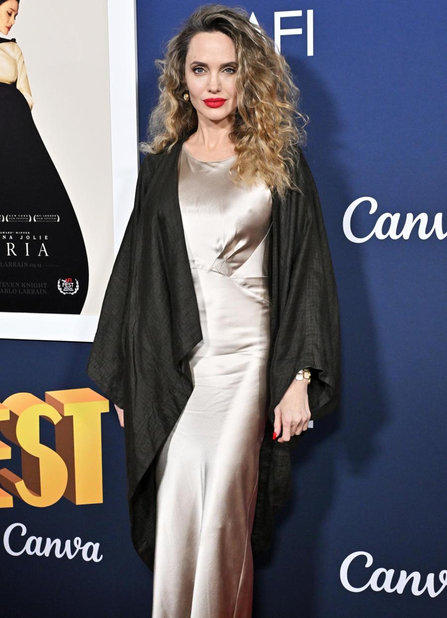 Angelina Jolie Stuns in Red Carpet Curls for New Film, 'Maria' | Us Weekly