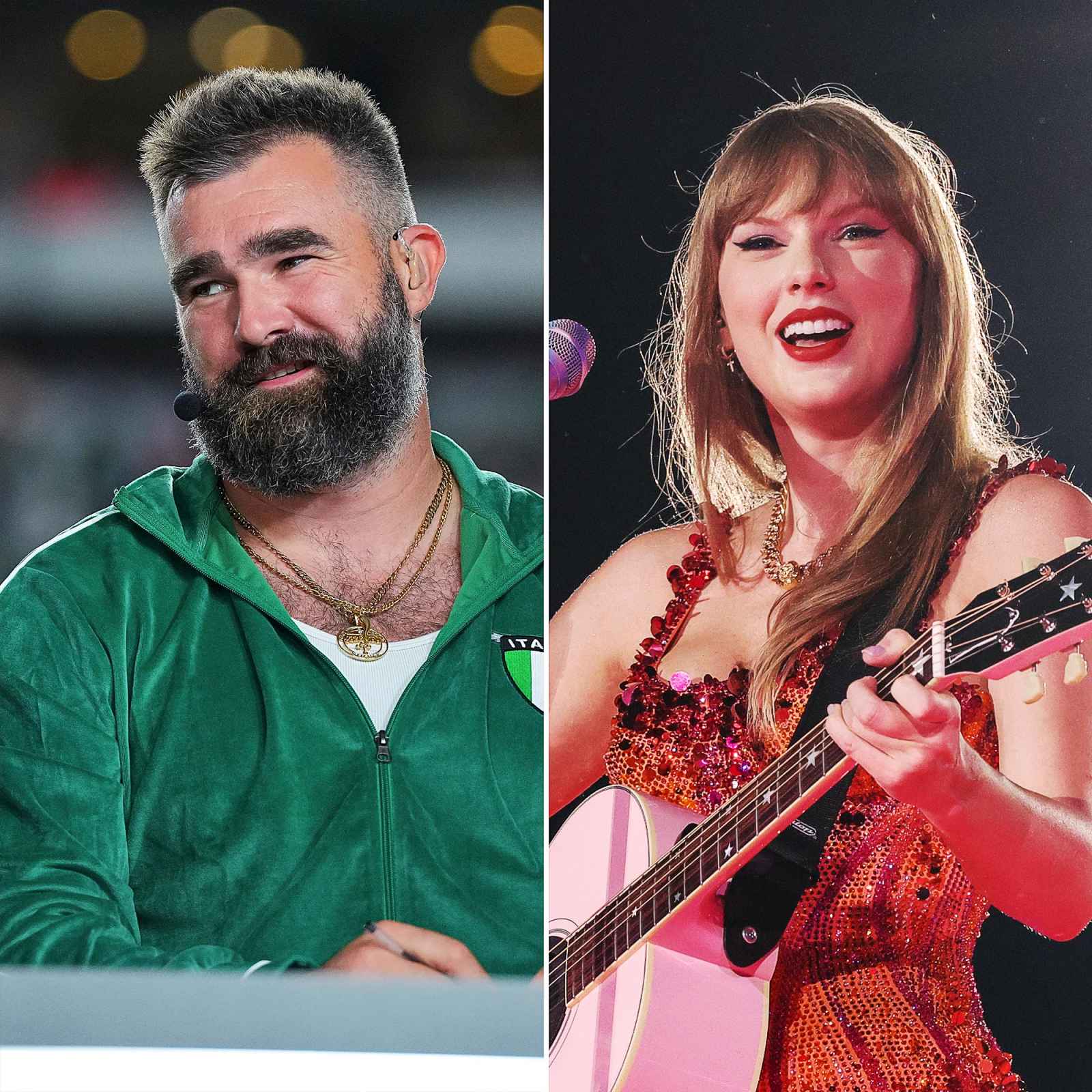 Taylor Swift y Jason Kelce se abrazan en el partido de los Kansas City ...