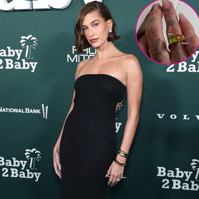 Hailey Bieber Shows Off Birthstone Ring for 'Jack' and 'Mama | Us Weekly