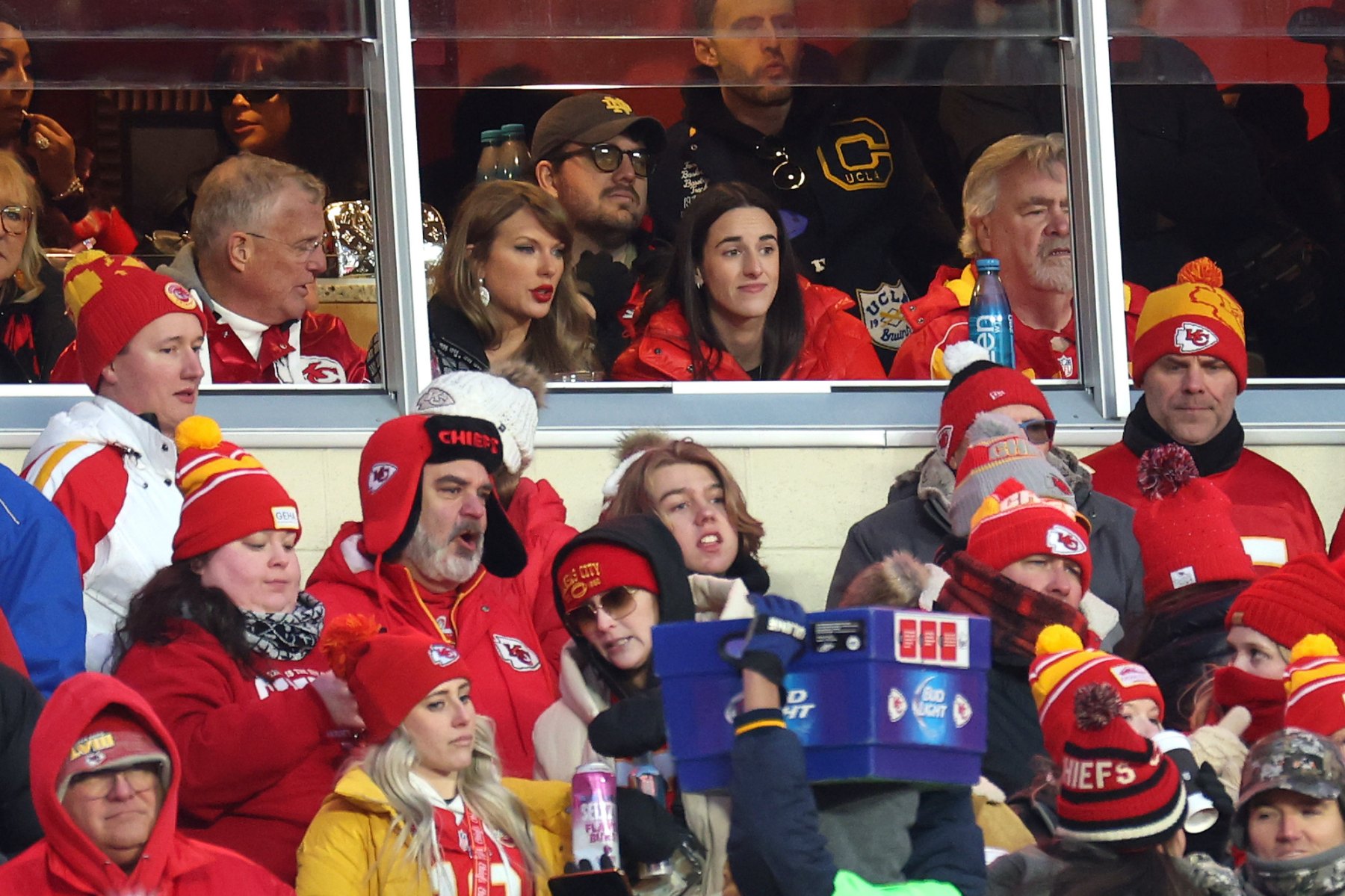 Caitlin Clark, Taylor Swift Cheer for Travis Kelce at Chiefs Playoff ...