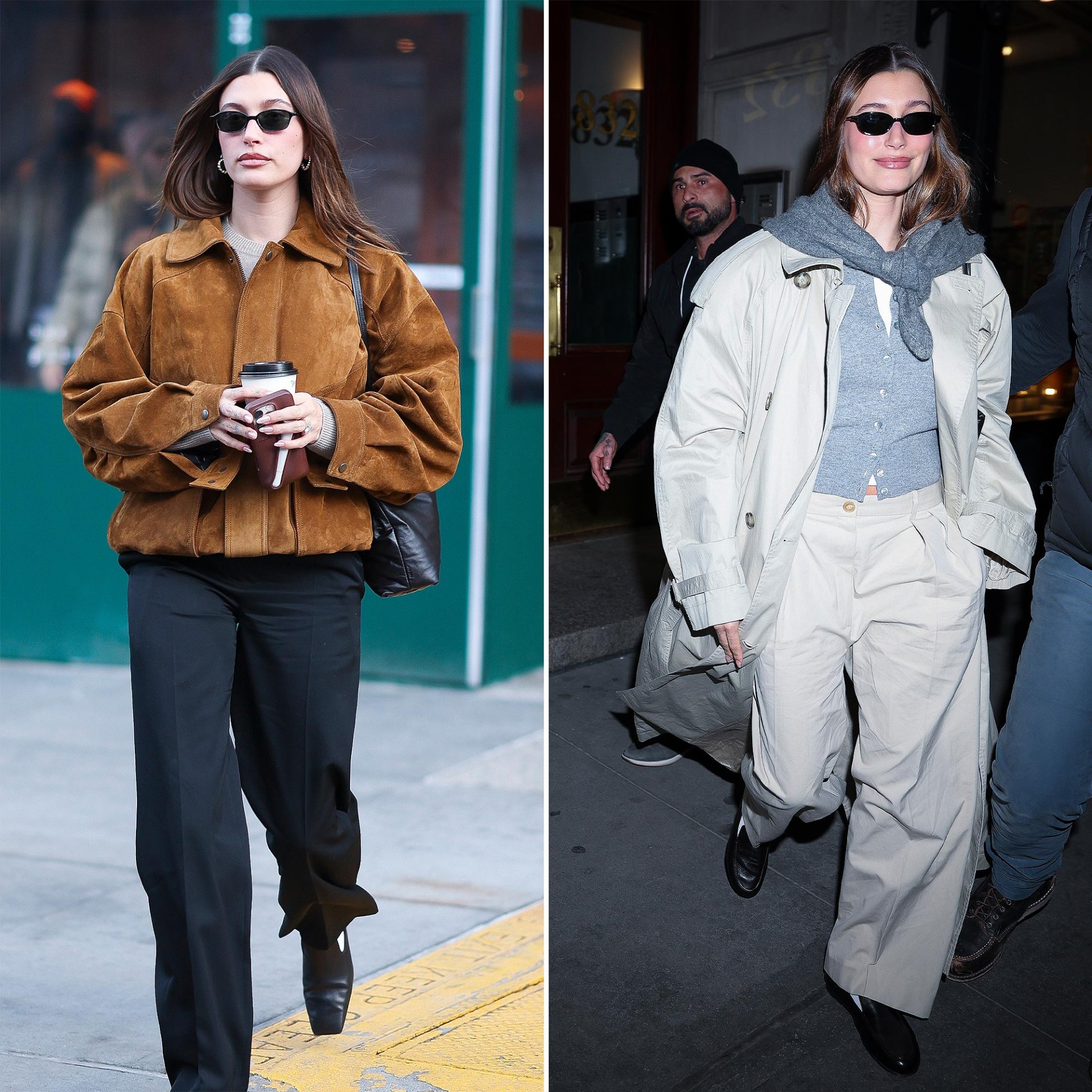 Hailey Bieber Wears 2 Winter Statement Coats in Less Than 24 Hours | Us ...
