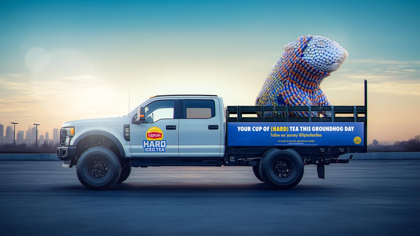 Lipton Hard Iced Tea Debuts 9-Foot 'Can Daddy' Groundhog Day Statue ...