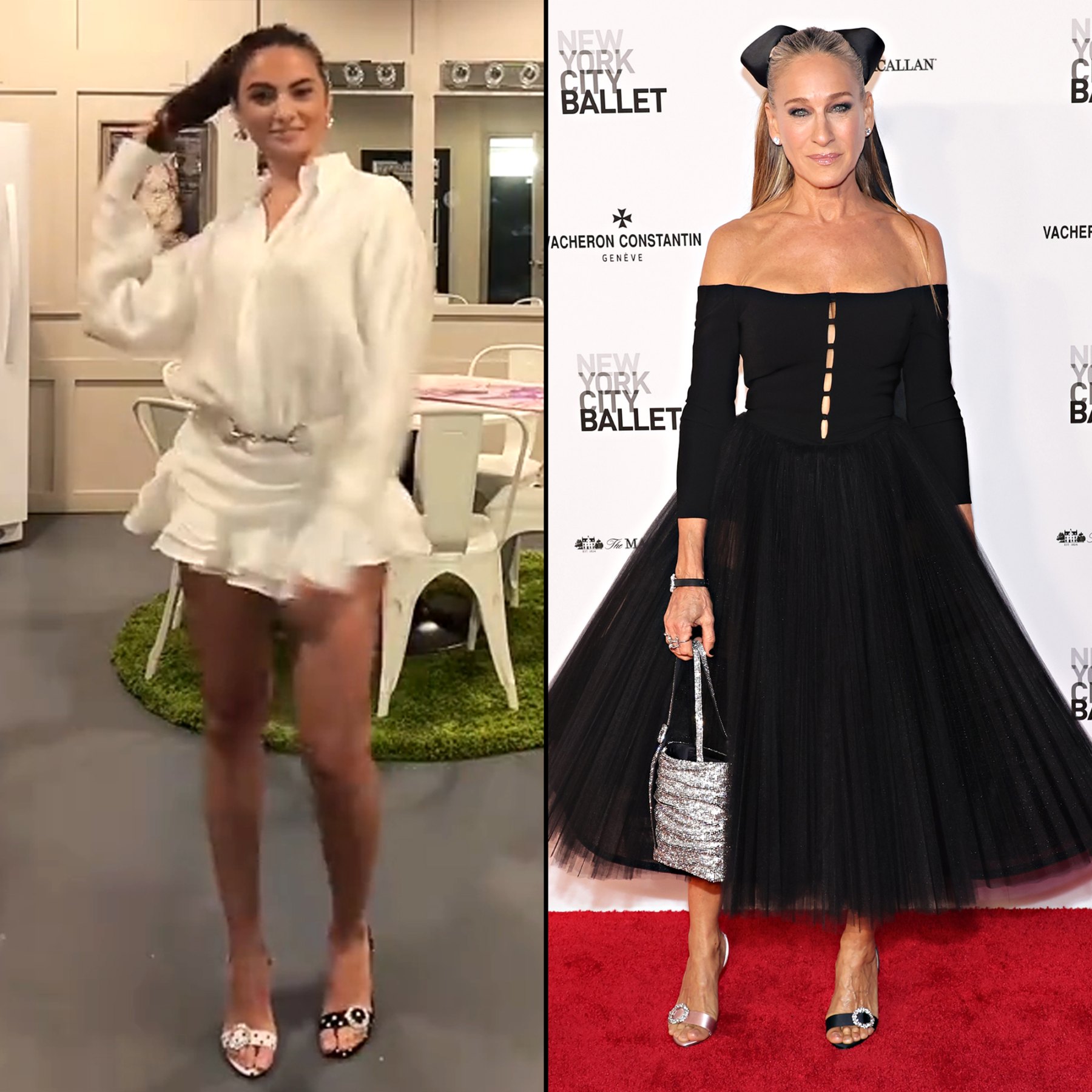 Paige DeSorbo Has a Carrie Bradshaw Moment in Mismatched Heels | Us Weekly