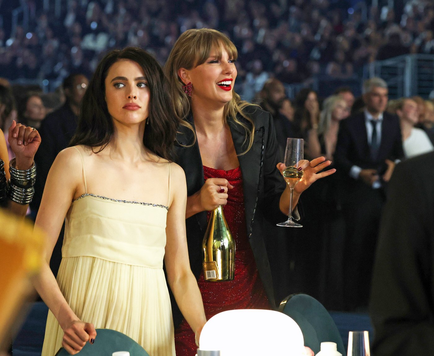 Taylor Swift Dances With Champagne Bottle in Hand at 2025 Grammys | Us ...