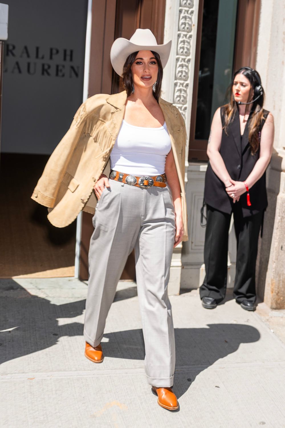 Love Kacey Musgraves Western Gray Slacks Look Copy It For 33 Us Weekly