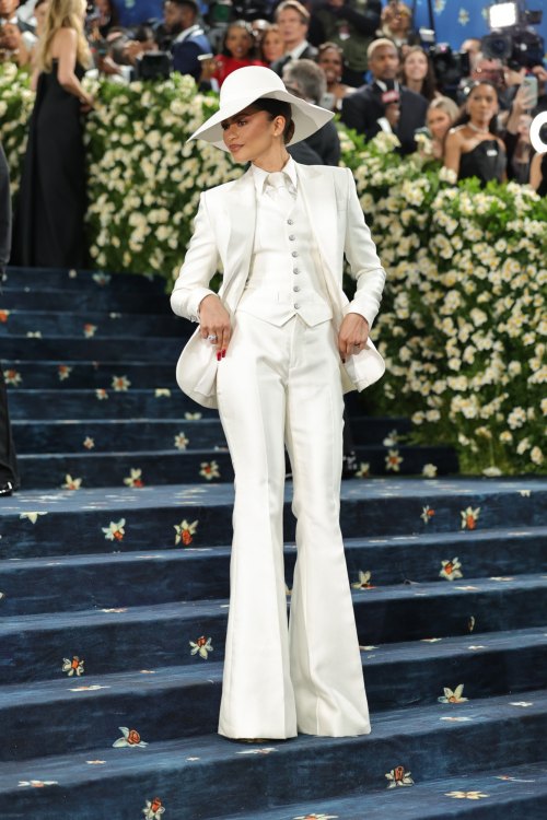 Zendaya Owns the 2025 Met Gala Red Carpet in White Suit | Us Weekly