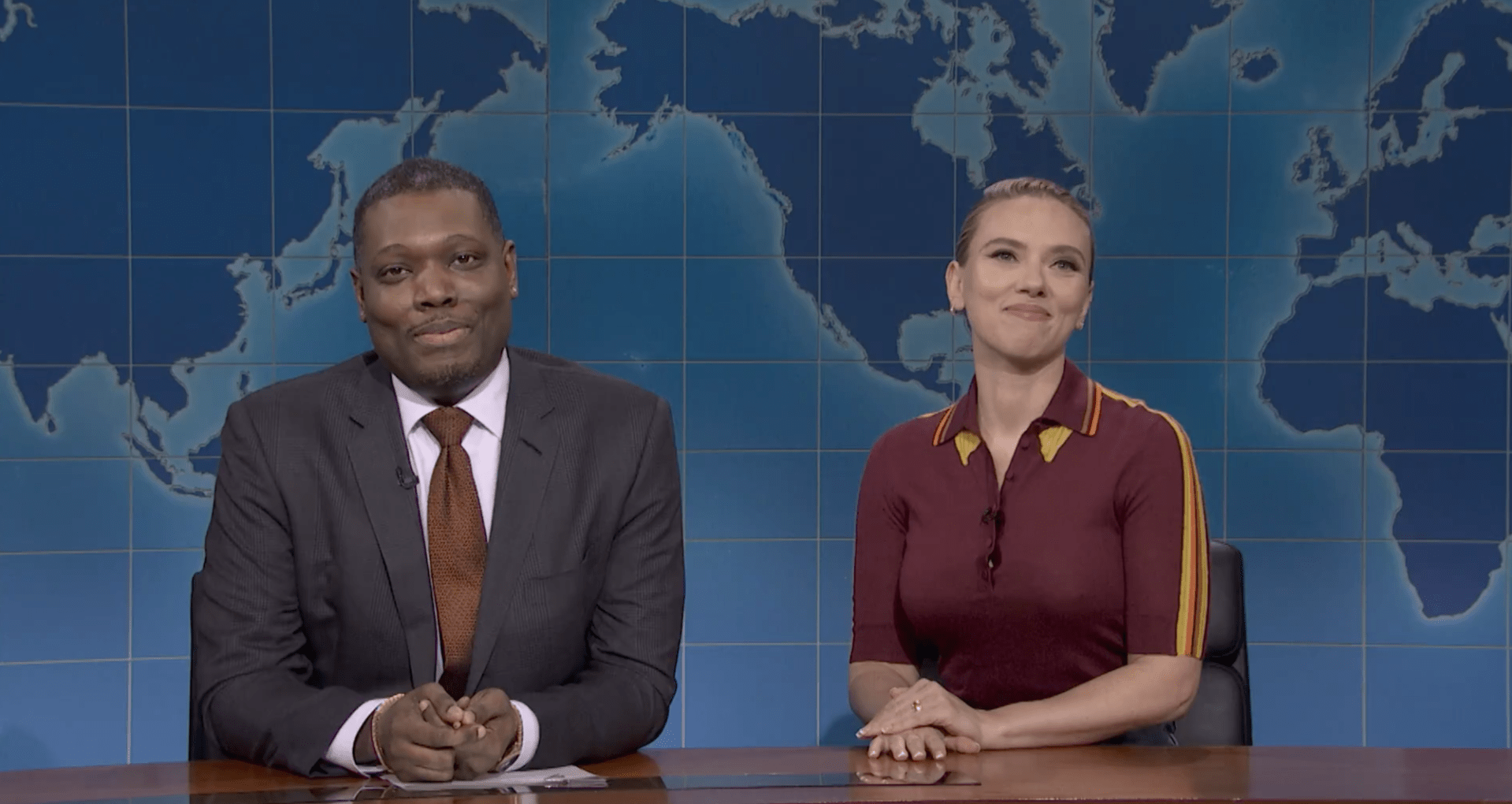 Colin Jost and Scarlett Johansson Team Up for SNL Finale Revenge | Us ...